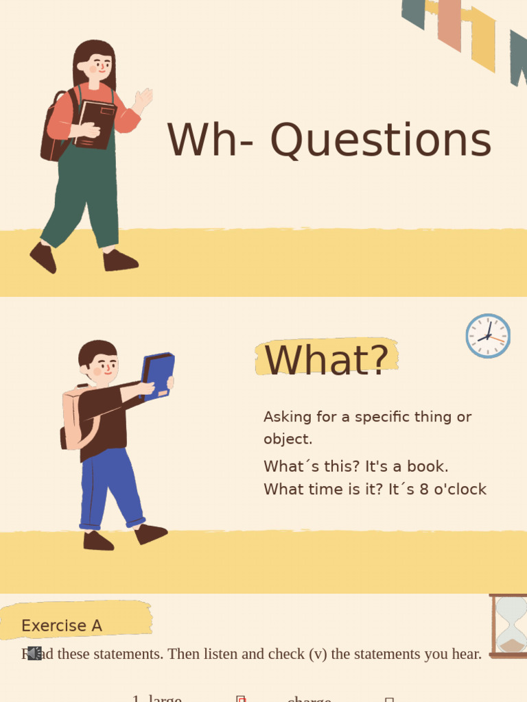 Yellow and Beige Handdrawn English WH - Questions Classroom ...