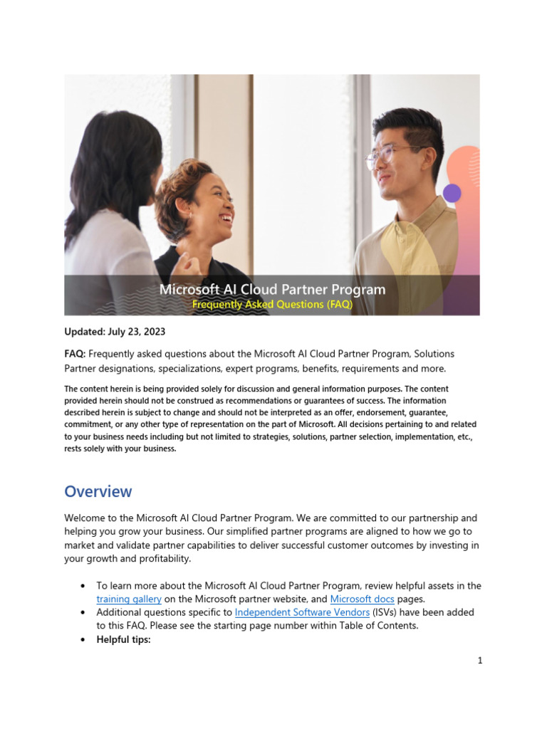 Microsoft AI Cloud Partner FAQ | PDF | Microsoft Azure | Cloud Computing