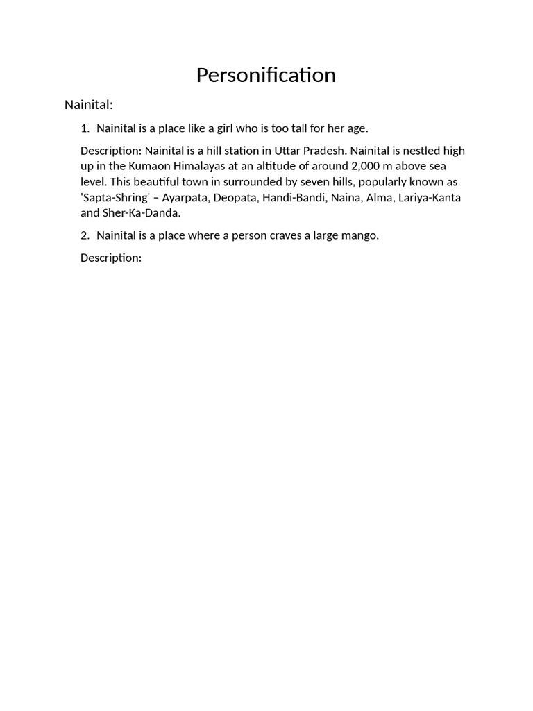 Personification | PDF