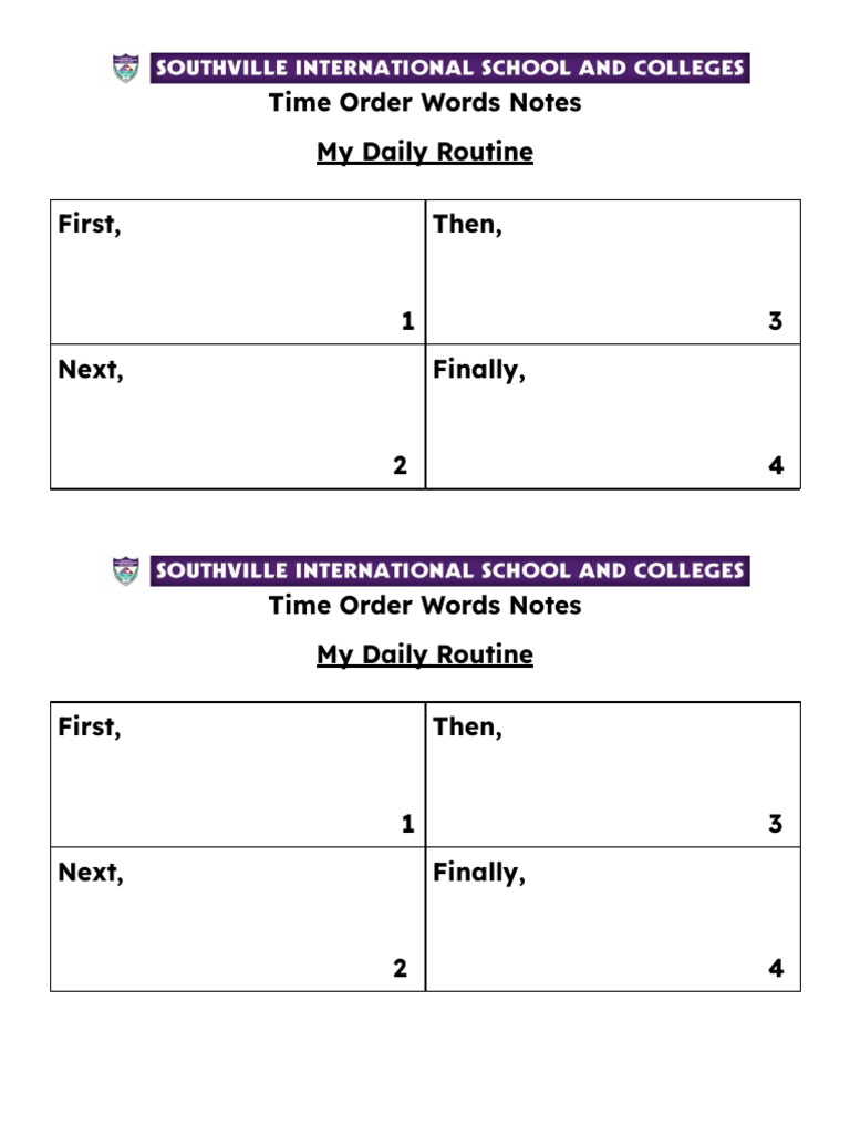 Time Order Words | PDF