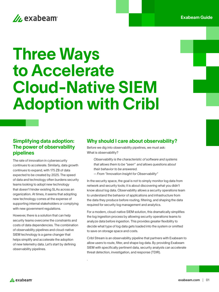 GUIDE Three Ways To Accelerate Cloud Native SIEM Adoption With Cribl | PDF | Cloud Computing ...