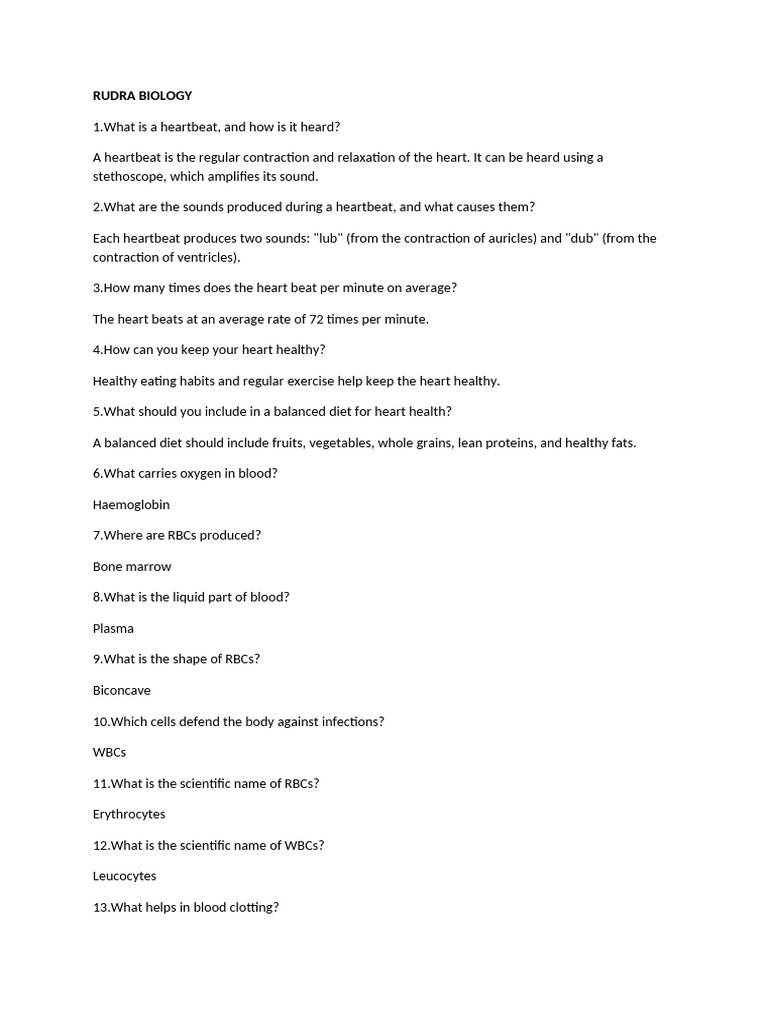 BIOLOGY class 7 | PDF | Blood | Artery