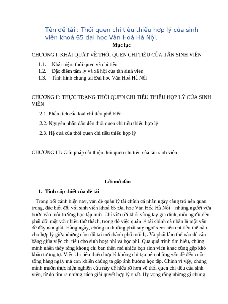 tiểu luận NCKH | PDF