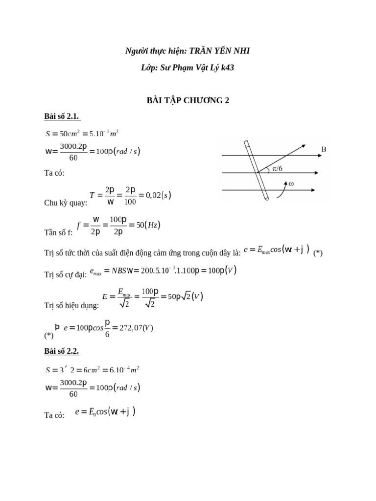 Kỹ Thuật Điện Trần Yến Nhi SPVL K43 | PDF