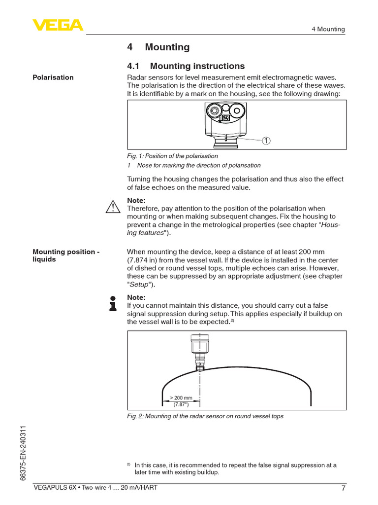 Page 7 From 66375-EN-Quick-setup-guide-VEGAPULS-6X-Two-wire-4-20-mA ...