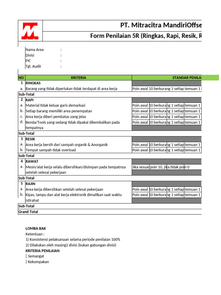 Audit 5R Dan Klasmen BAK 15 Sept 2022 | PDF