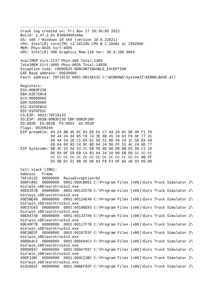 Game Crash | PDF | Computer Architecture | Microsoft Windows