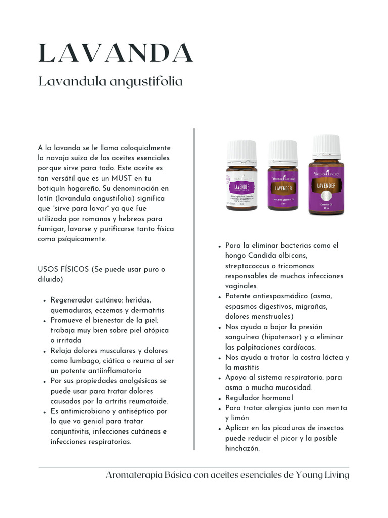 LAVANDA | PDF | Aromaterapia | Enfermedades y trastornos