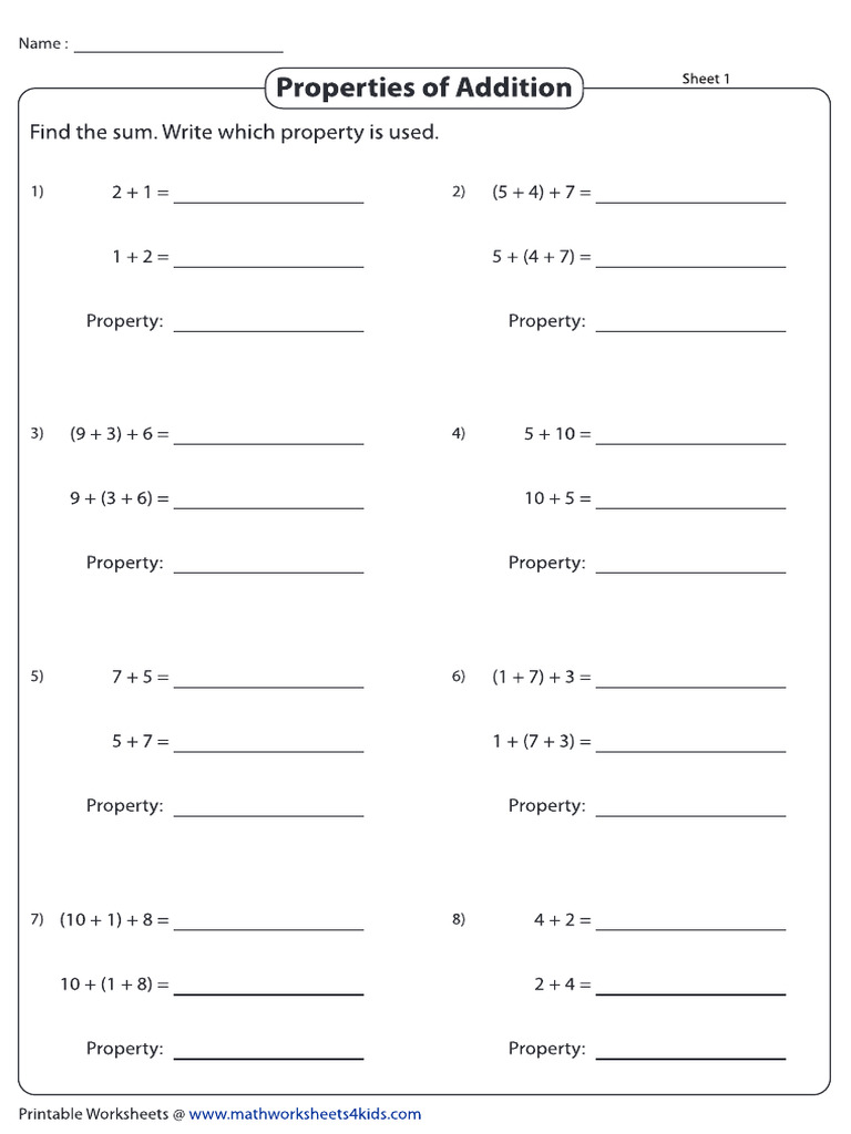 Addition Property 1 | PDF