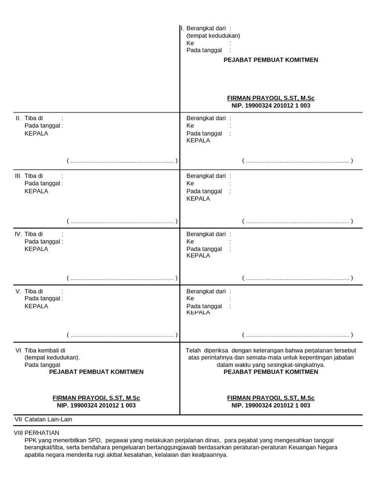 SPPD Sesditjen Hubdat Hal 2 | PDF