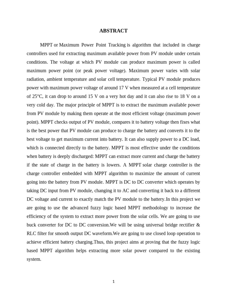 Full Report Document MPPT | PDF | Matlab | Solar Panel