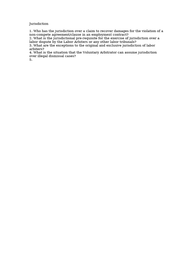 Jurisdiction Question | PDF | Law