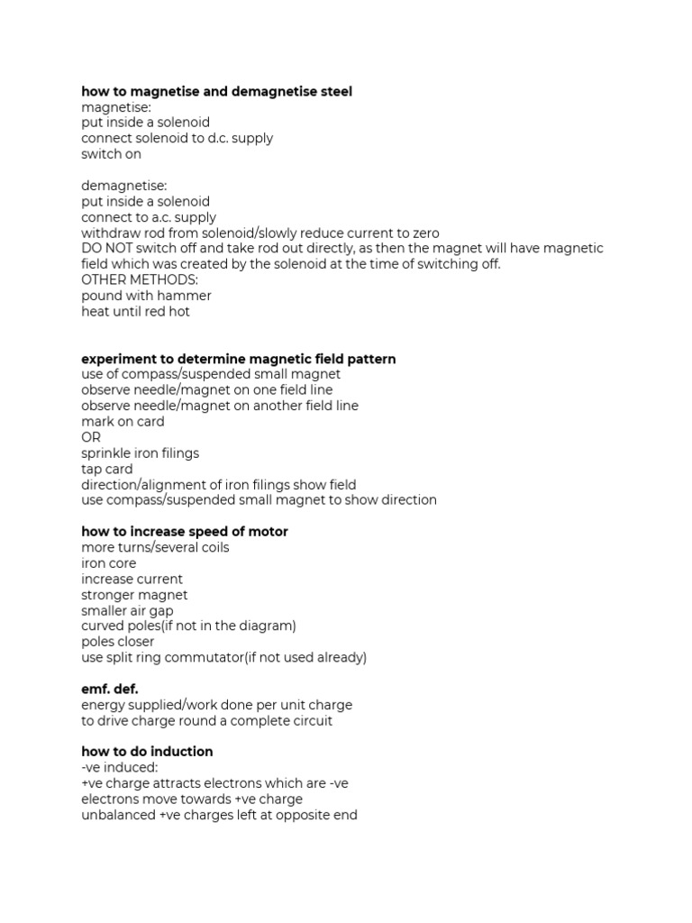 Electromagnetism Notes | PDF | Inductor | Transformer