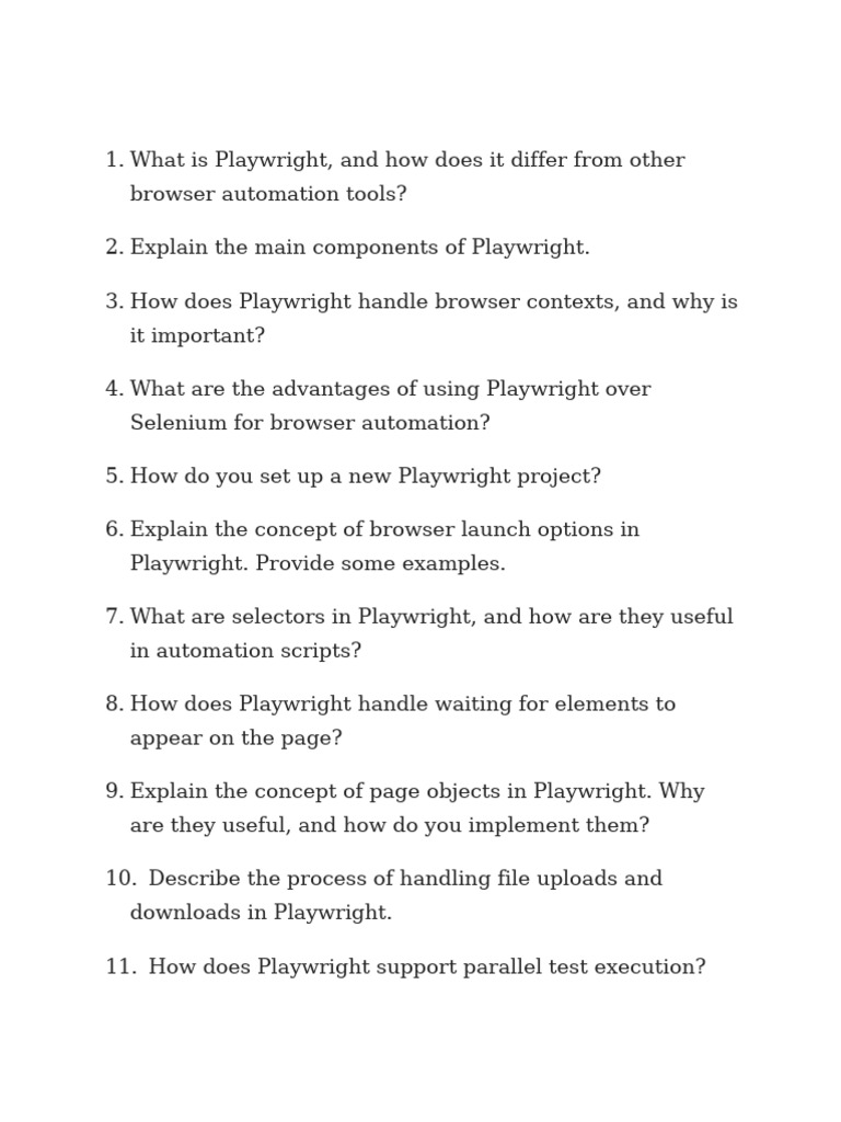 Intrview Question - Playwright | PDF | Command Line Interface ...