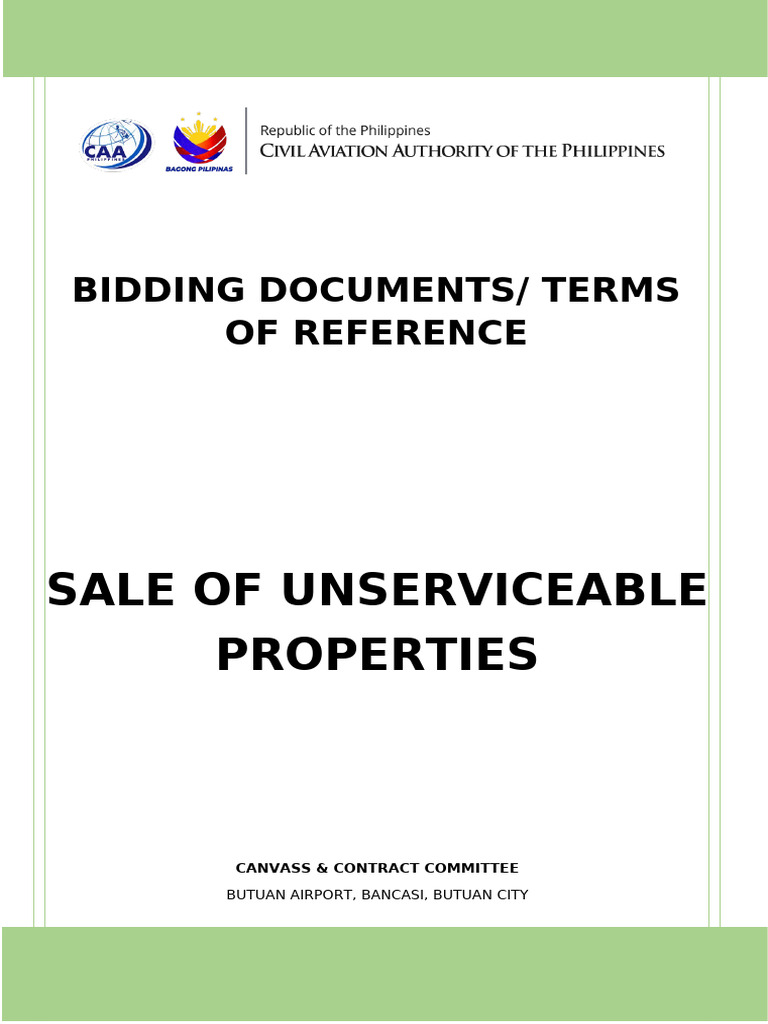 RFQ For Unserviceable Property | PDF | Bonds (Finance)