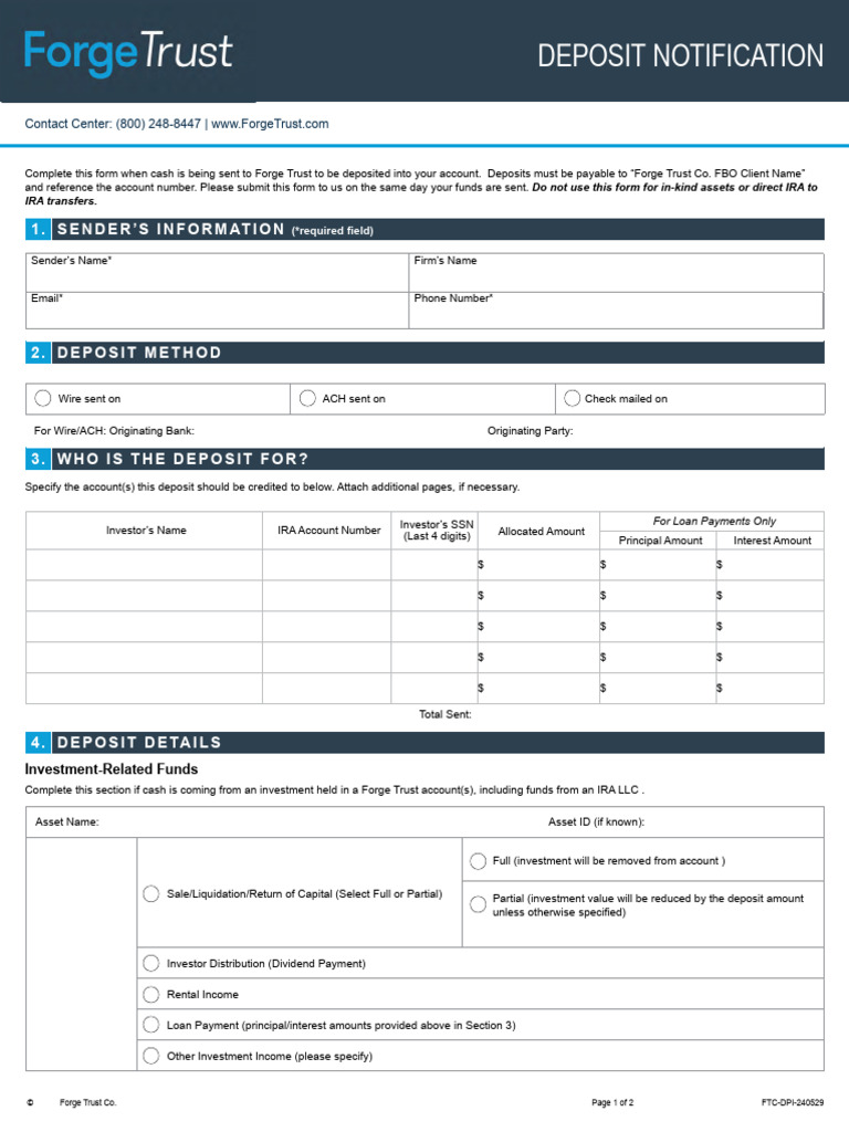 Ftc-Dpi-240529 Deposit Notification | PDF | Individual Retirement ...