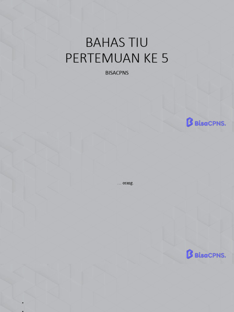 Bahas Tiu Pertemuan Ke 5 1 Nov 2023 | PDF