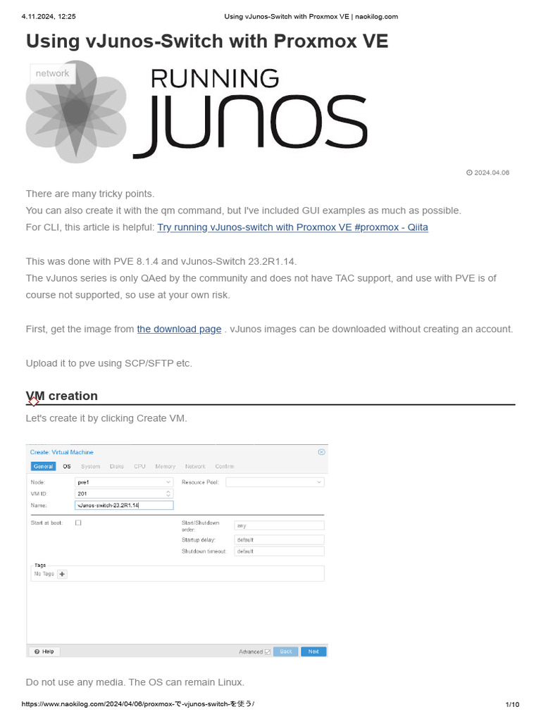 Proxmox - Using vJunos-Switch | PDF | Disk Storage | Computing