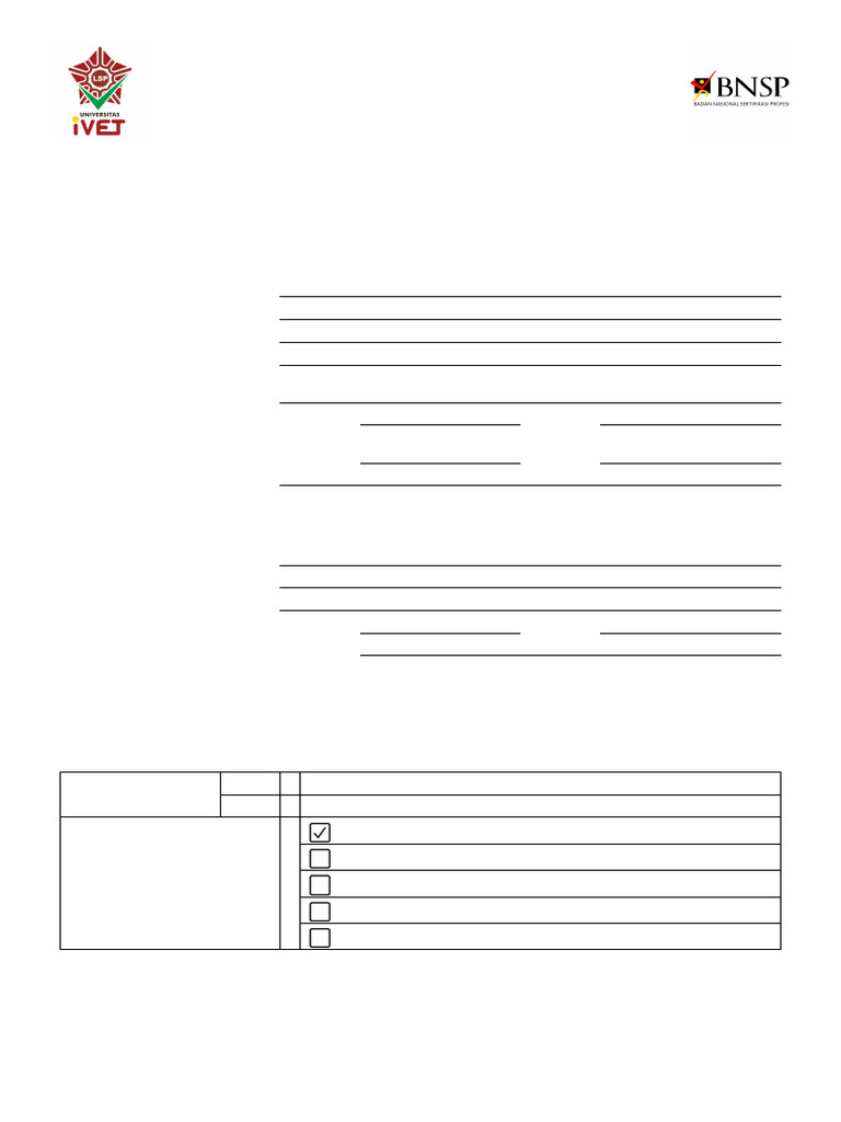 Form Apl 01 Instruktur Senior Retno Pradiptha Putri 2 | PDF | Bisnis