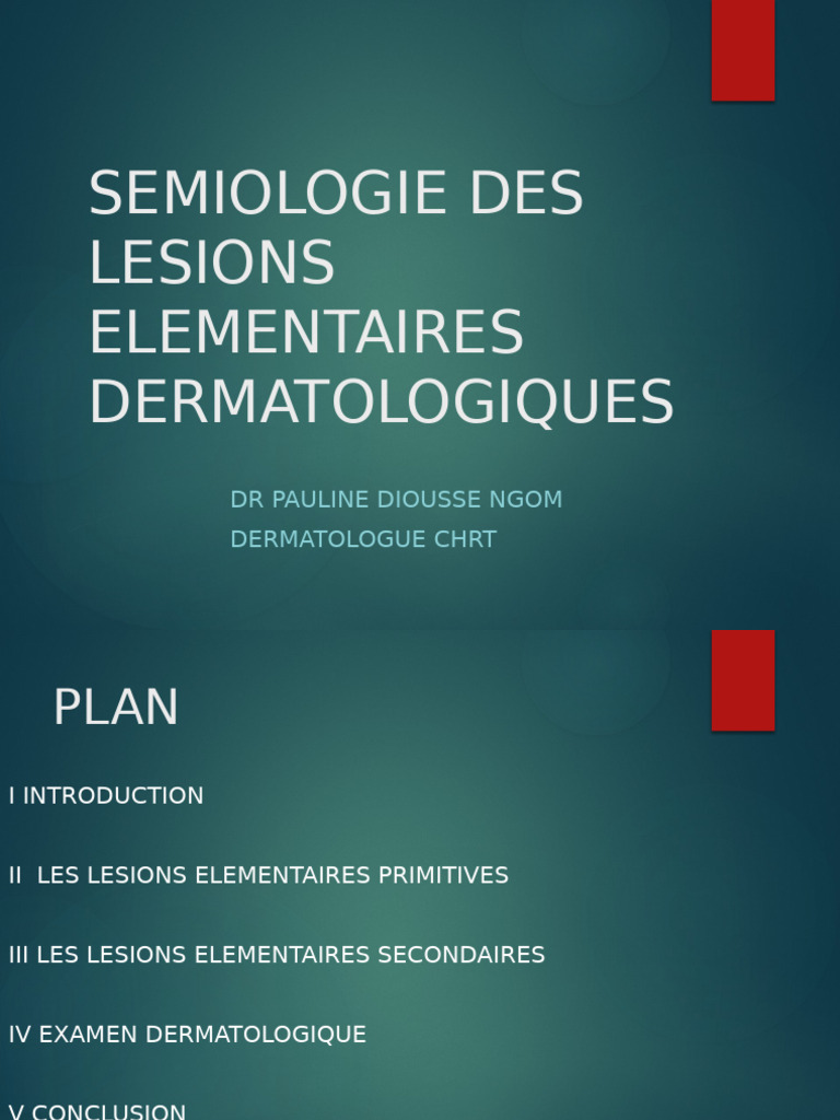 8semiologie Des Lesions Elementaires Dermatologiques | PDF | Cicatrice ...