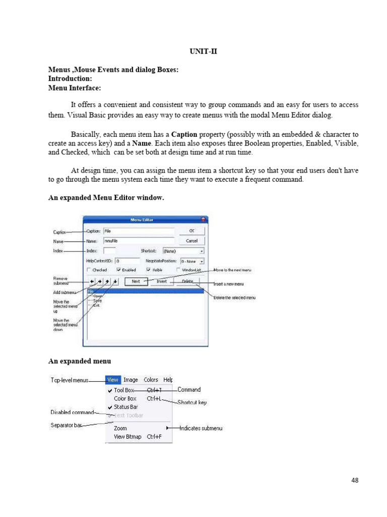 Unit 2 | PDF | Menu (Computing) | Keyboard Shortcut