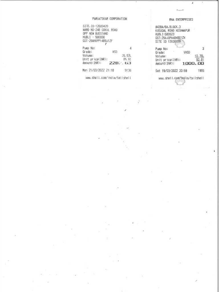 Fuel Bill March 22 | PDF