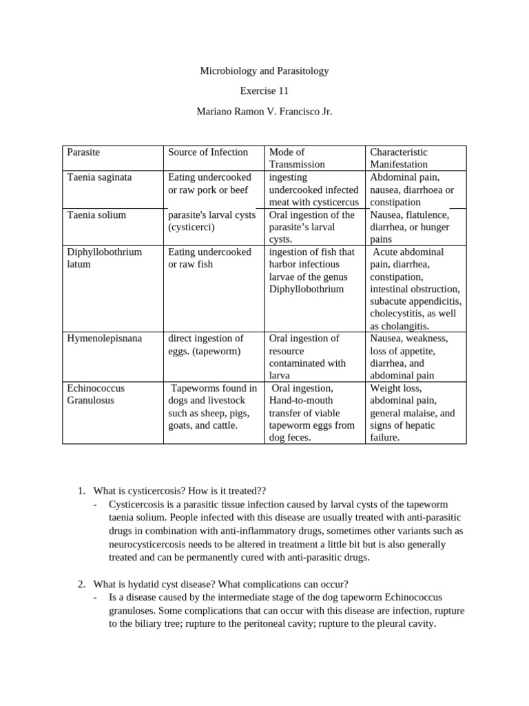 Exercise 11 | PDF | Animals And Humans | Epidemiology