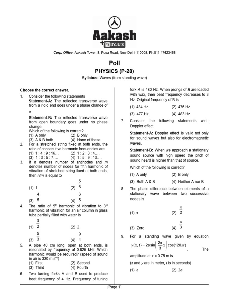 28-Poll Physics | PDF | Waves | Electronics