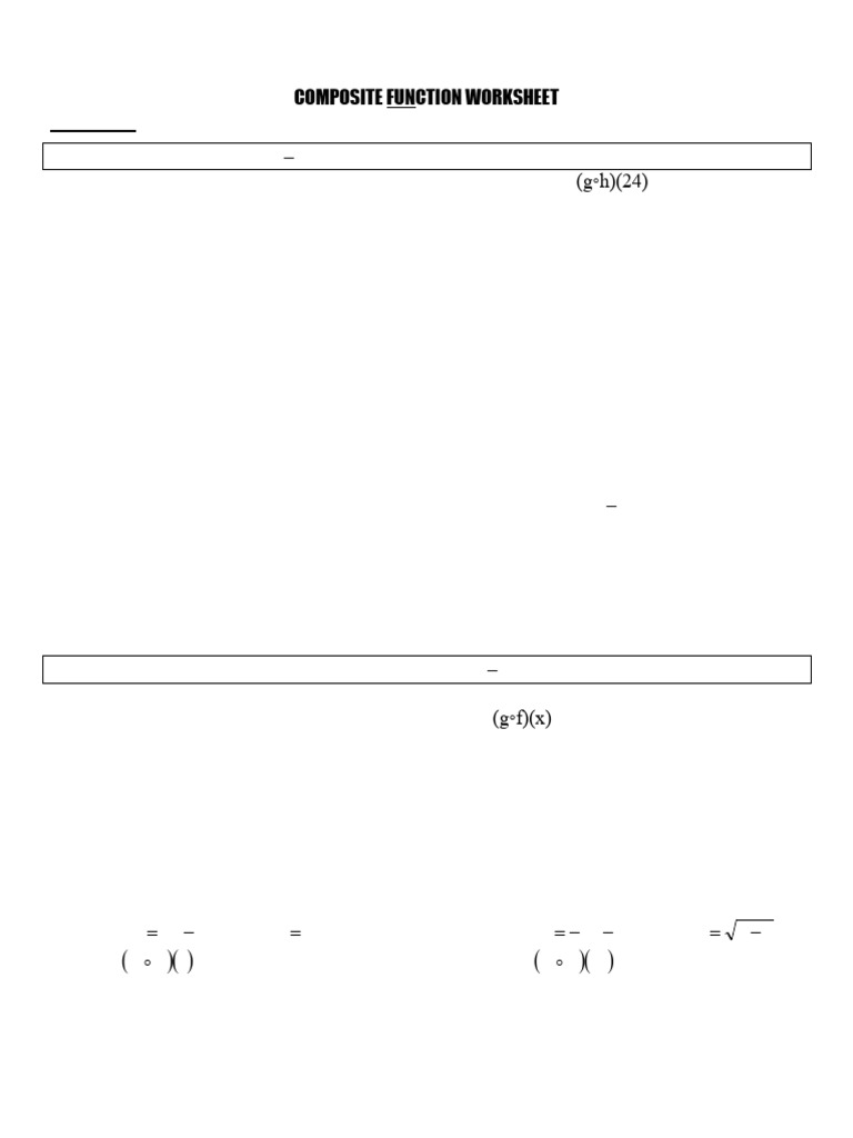 Composite Function Worksheet | PDF