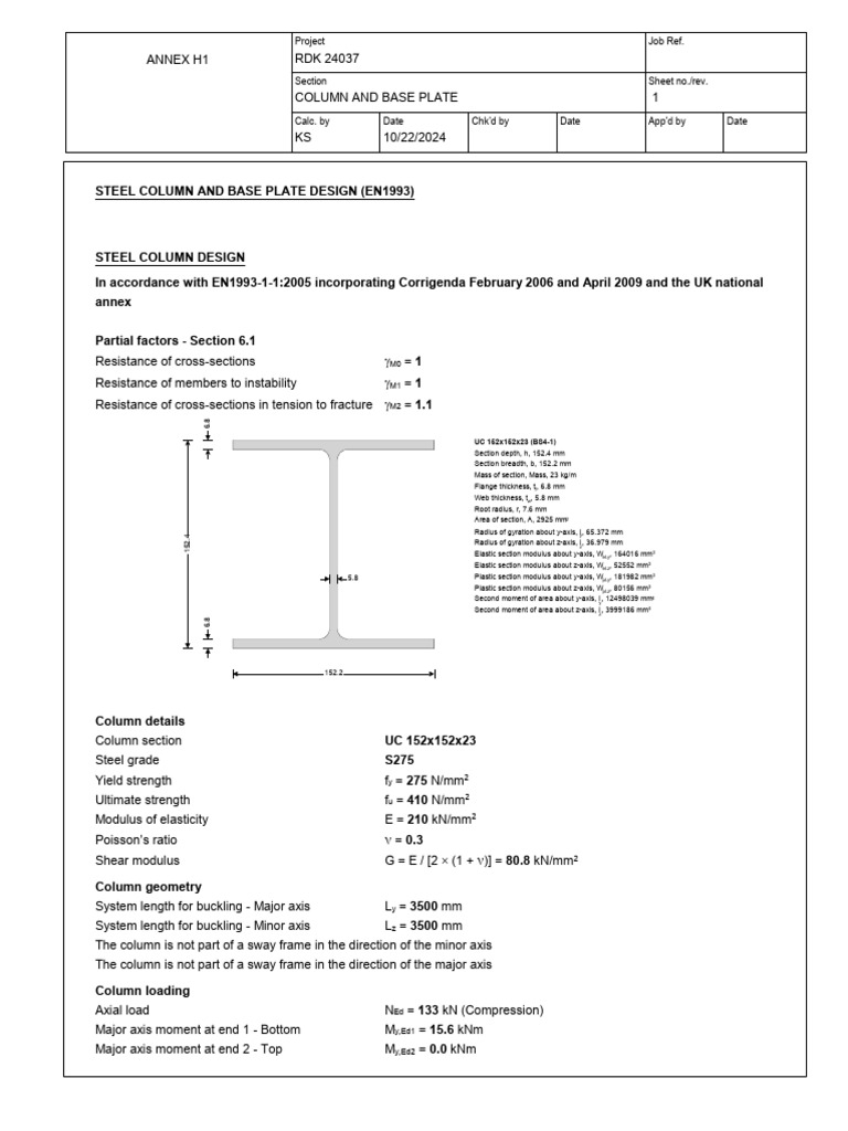 Structural Steel Design Analysis | PDF | Buckling | Column