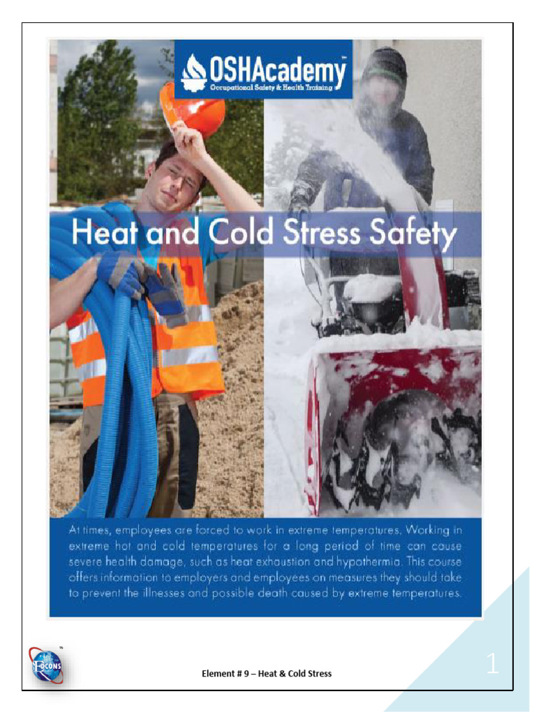 9.Heat & Cold Stress Safety | PDF | Hypothermia | Hyperthermia