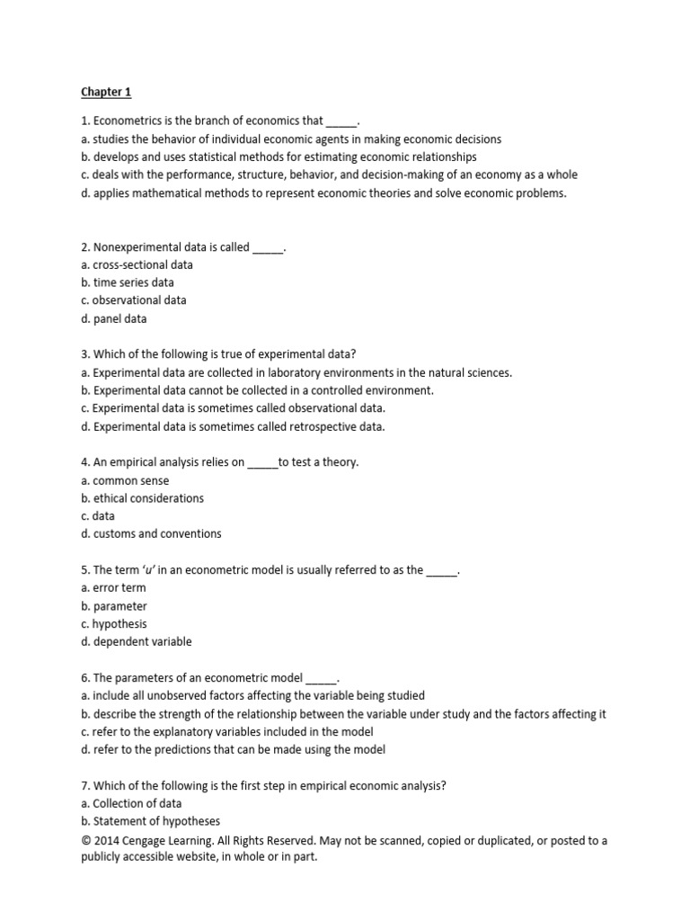 Econometrics Basics for Students | PDF | Econometrics | Experiment