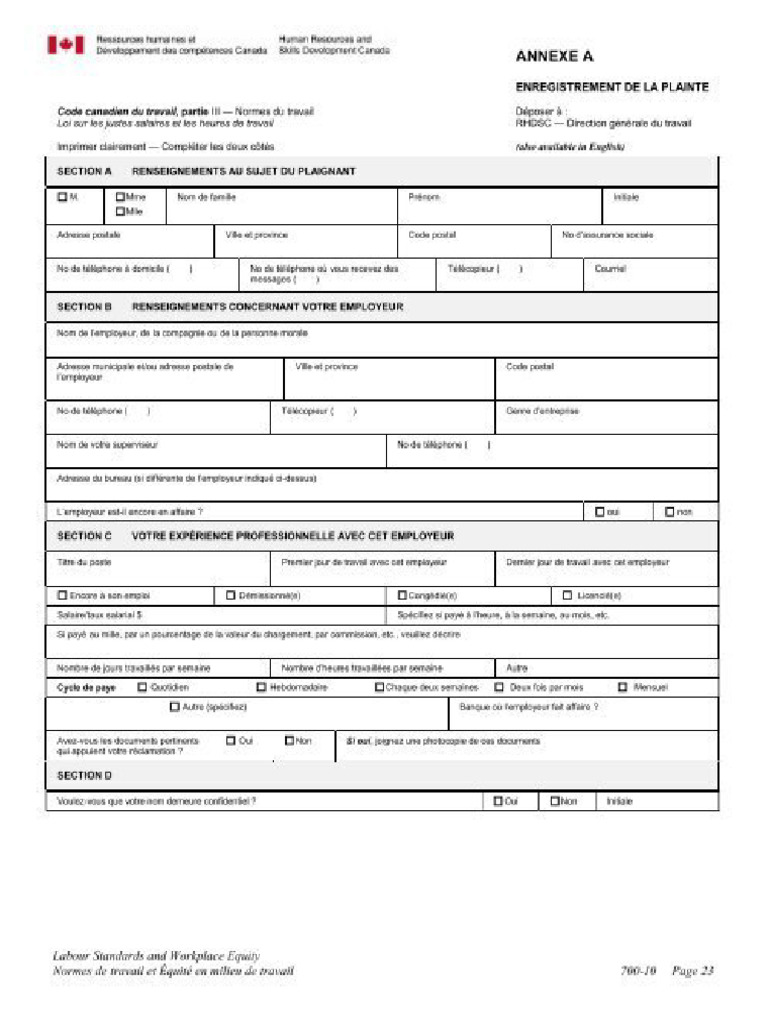 Formulaire Denregistrement de La Plainte en PDF 44 Ko | PDF