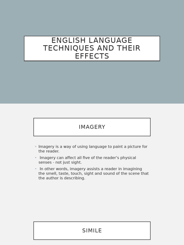 English Language Techniques Guide | PDF | Ellipsis | Metaphor