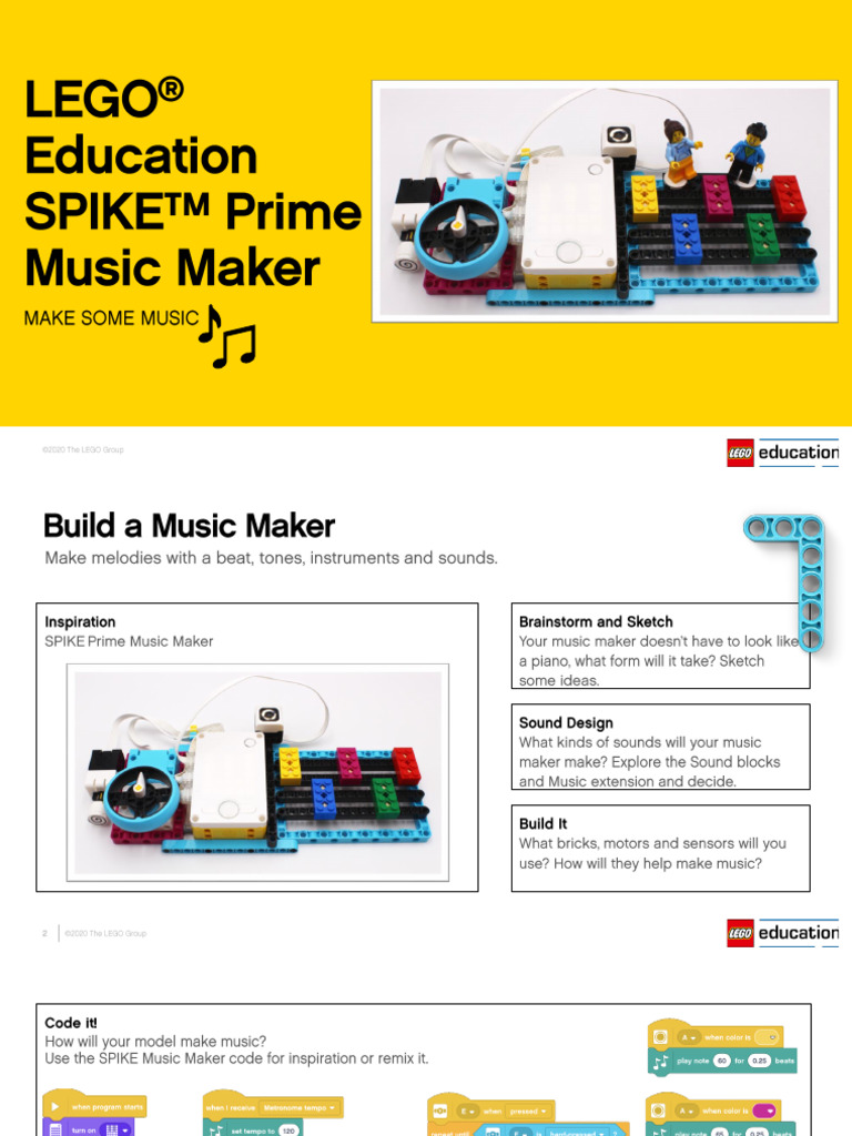 Spike Prime Musicmaker Activity Brief | PDF