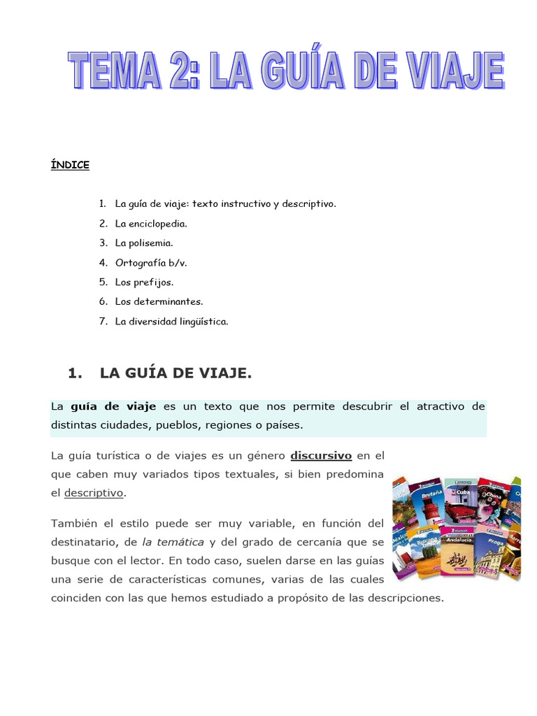 Guía de viaje: texto y características | PDF | Plural | Género gramatical