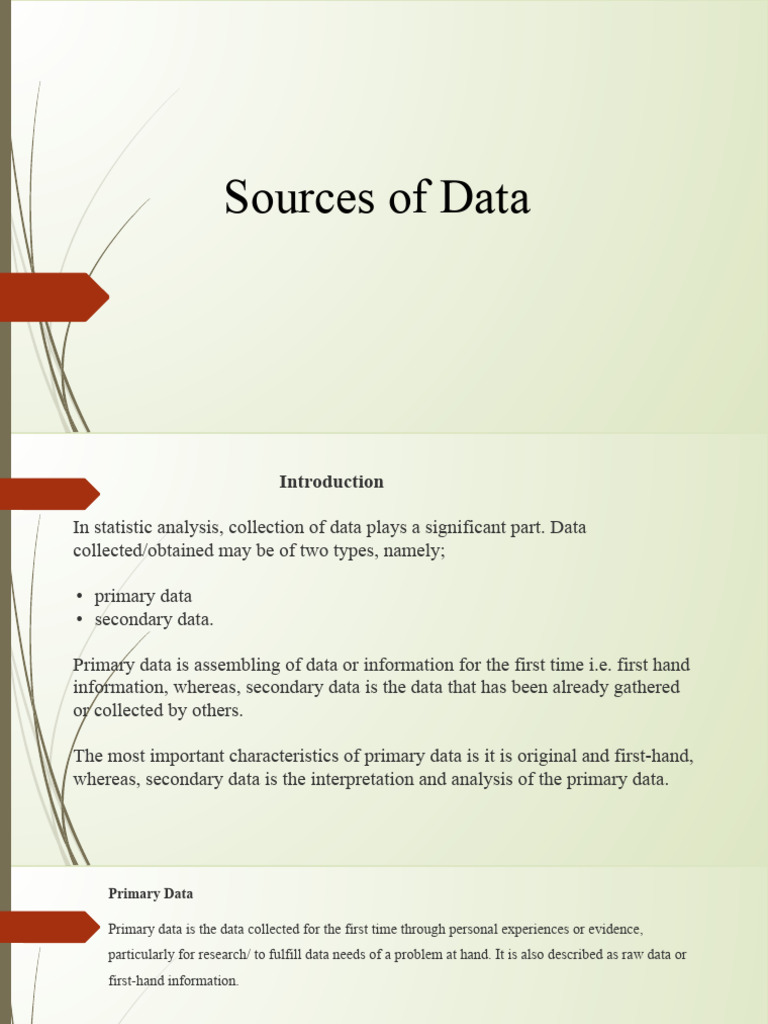 Concept of Primary and Secondary Data | PDF | Data | Census
