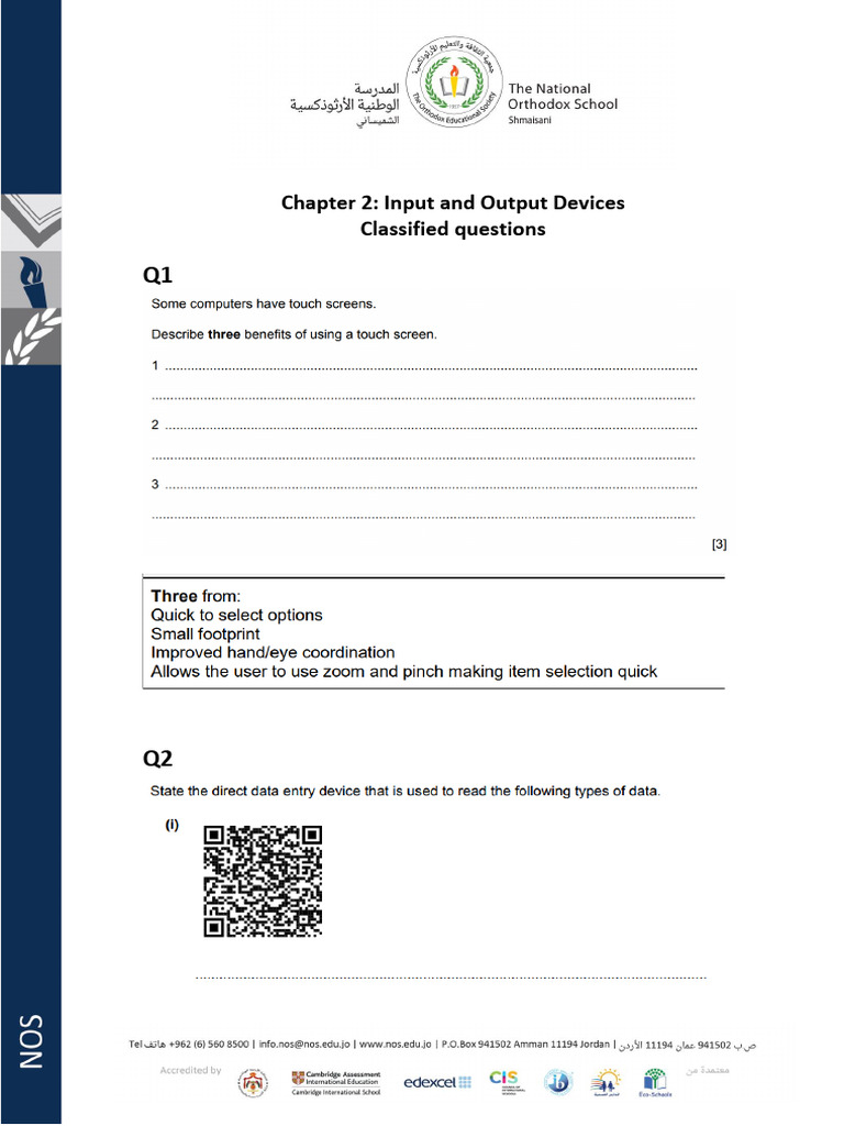 Chapter 2: Input and Output Devices Classified Questions | PDF