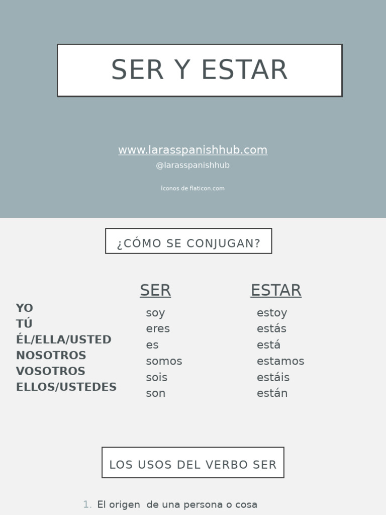 Usos de "Ser" y "Estar" en Español | PDF
