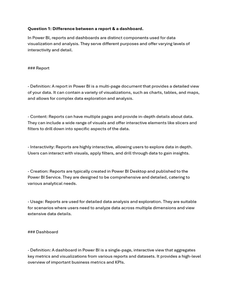 Power BI Interview Questions Set 2 | PDF | Information Retrieval | Data