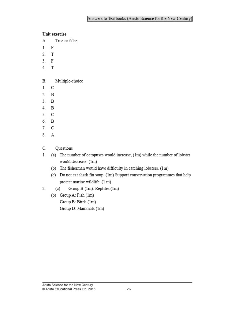 Ch 3_unit ex ans | PDF