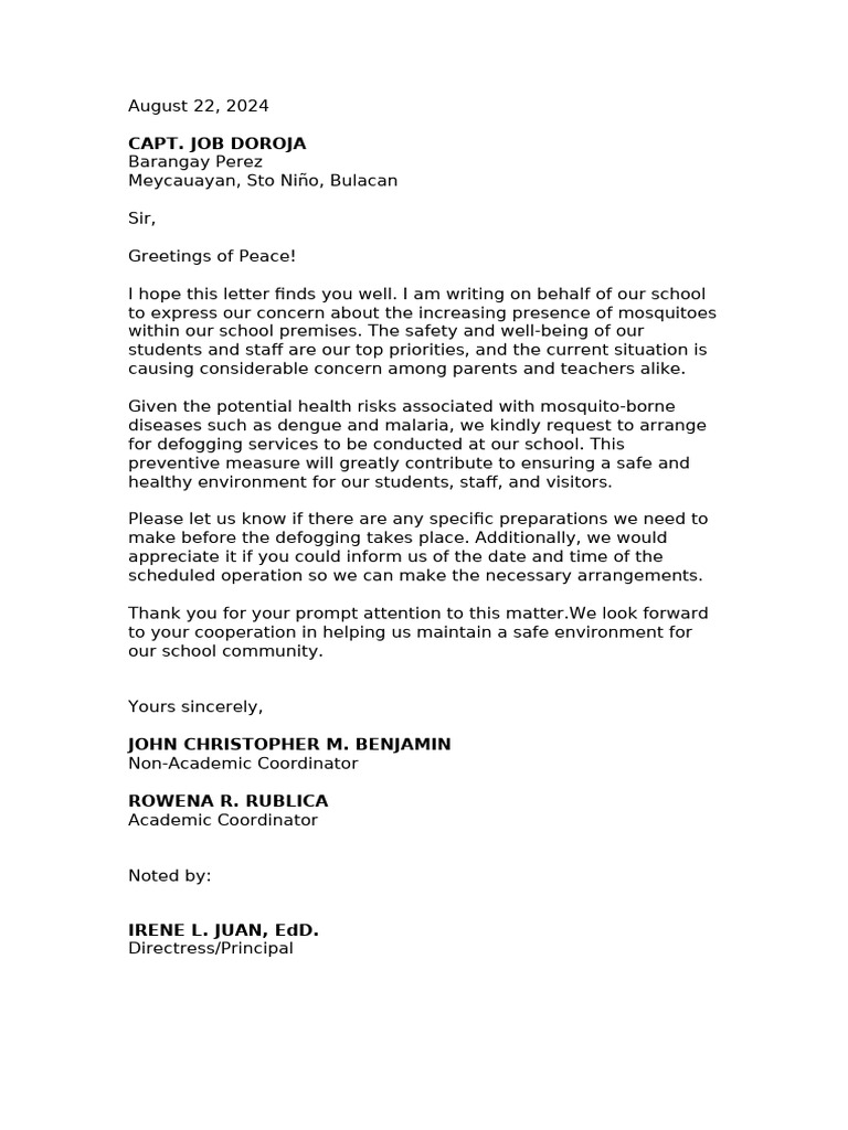 Fogging Letter | PDF