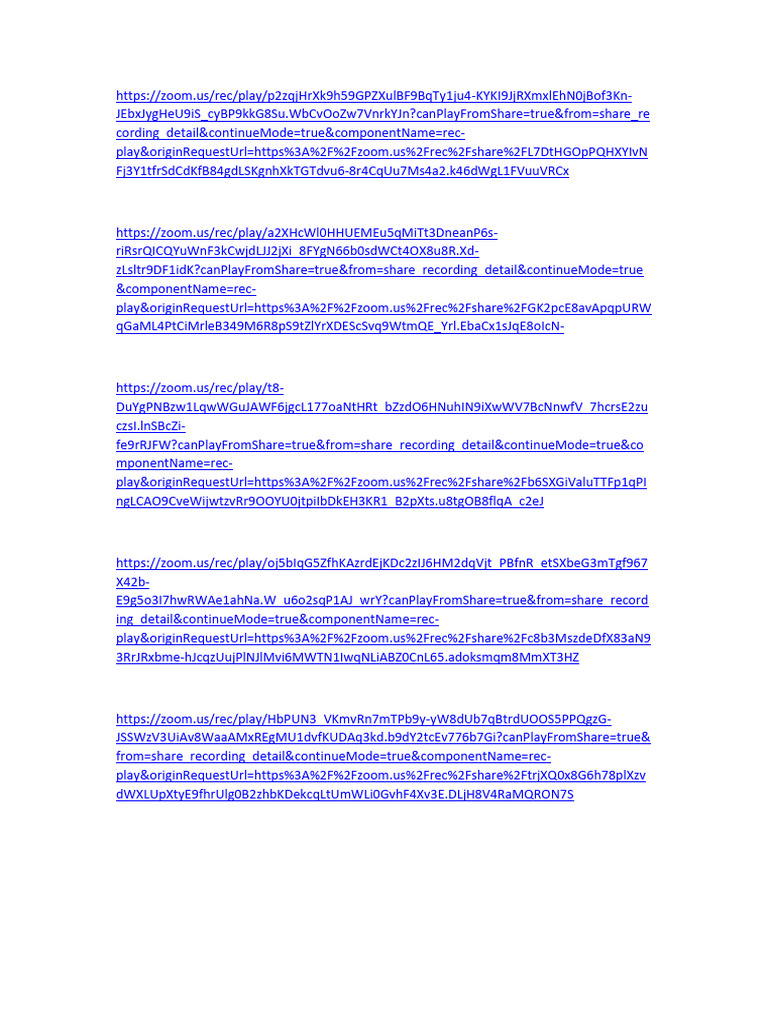 Zoom Recording Playback Links | PDF