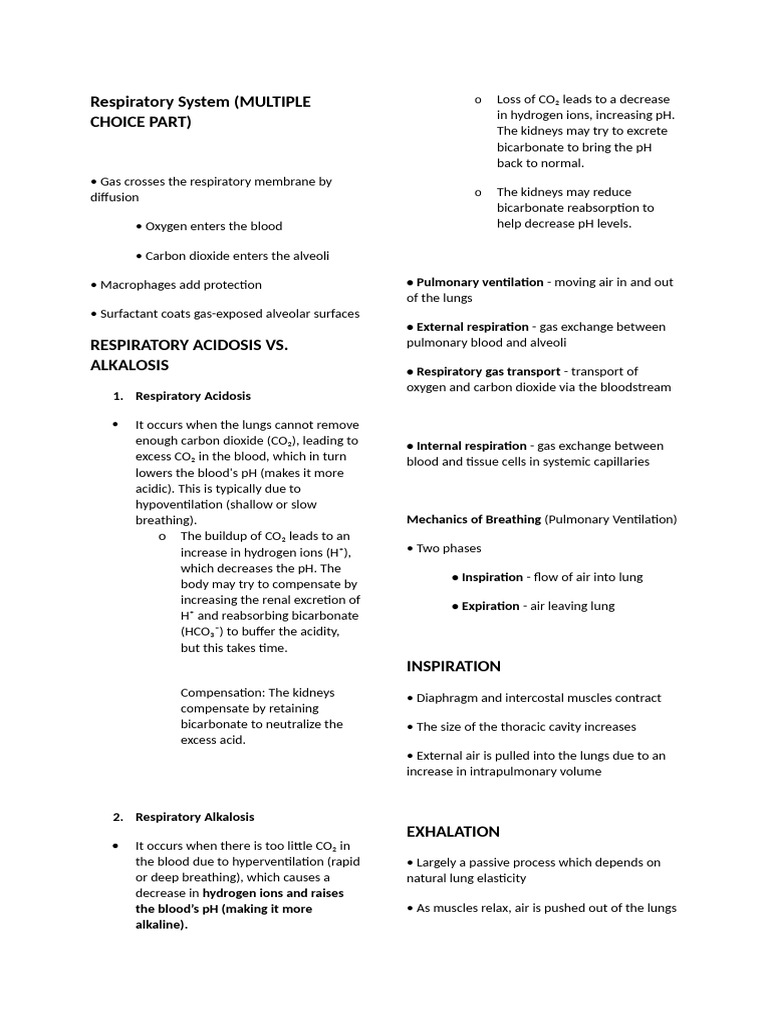 Respiratory System and Blood | PDF | Respiratory System | Blood