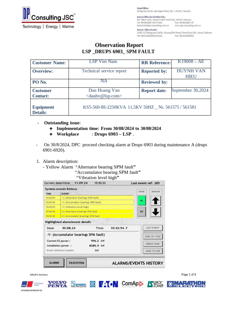 6903 - Observation Report - SPM Fault | PDF