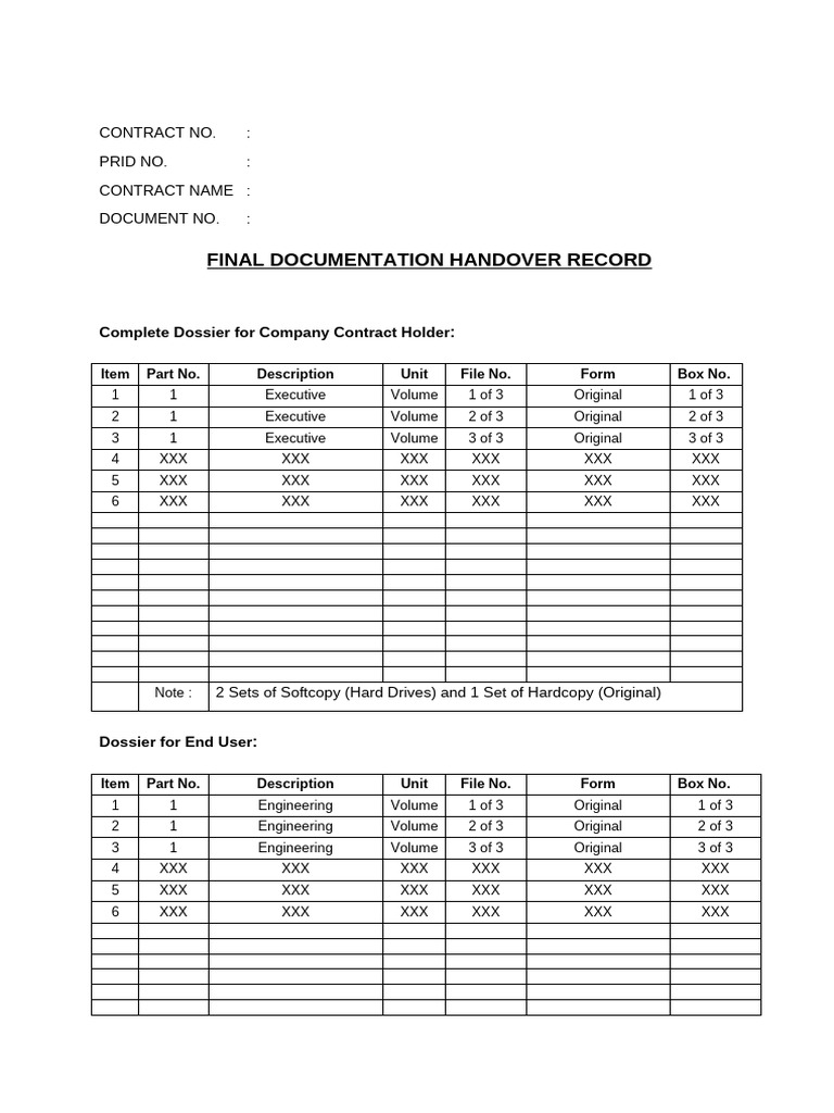 Attachment 4 - Final Documentation Handover Record Template-EPCC ...
