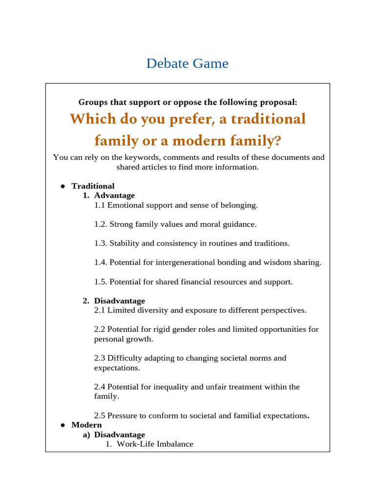 Debate-Game | PDF | Parenting | Argument