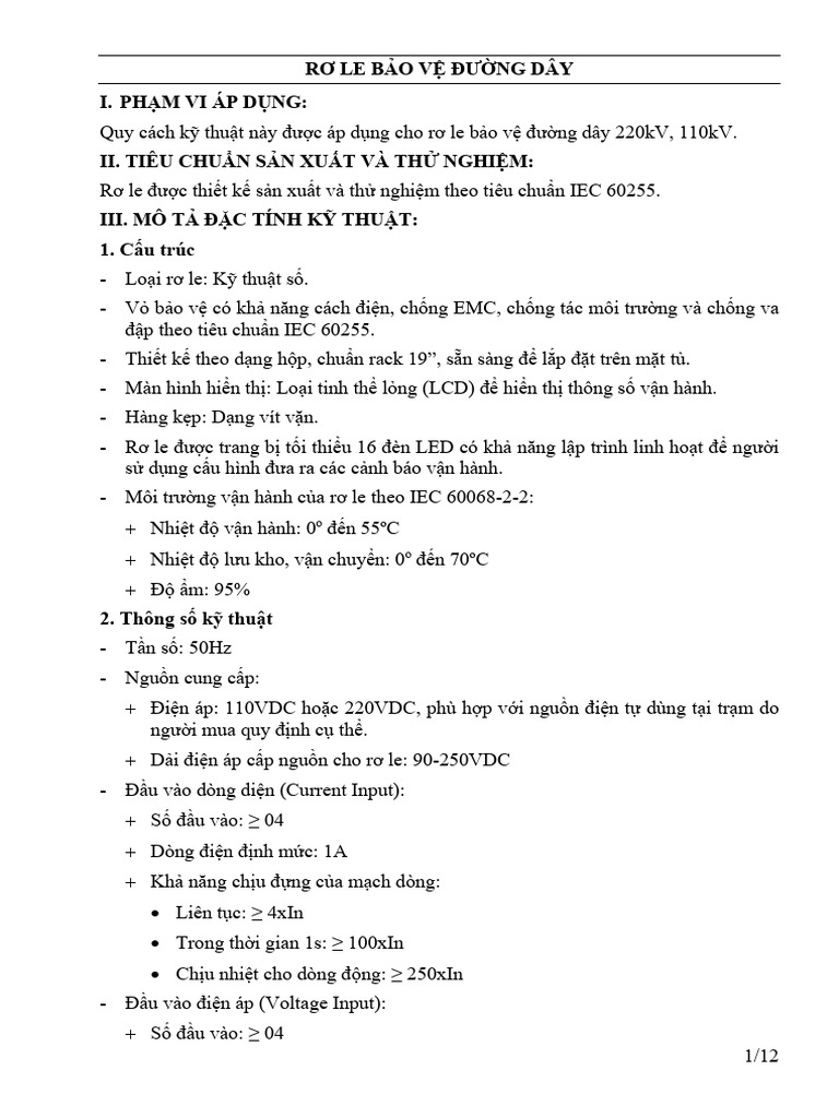 Relay Bao Ve Duong Day | PDF