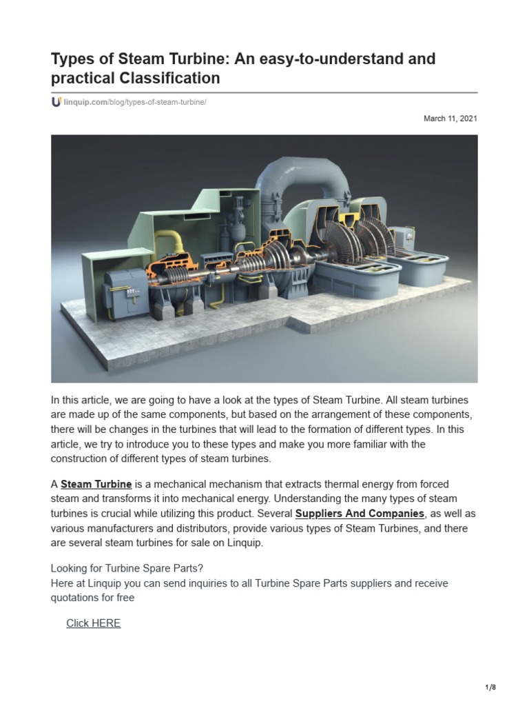 Types of Steam Turbine An Easy To Understand and Practical ...