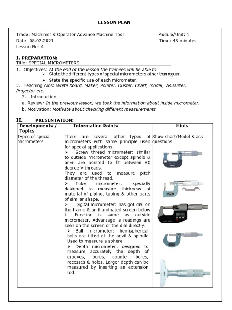Machinist Operator Lesson Plan 20 | PDF | Art | Technology & Engineering